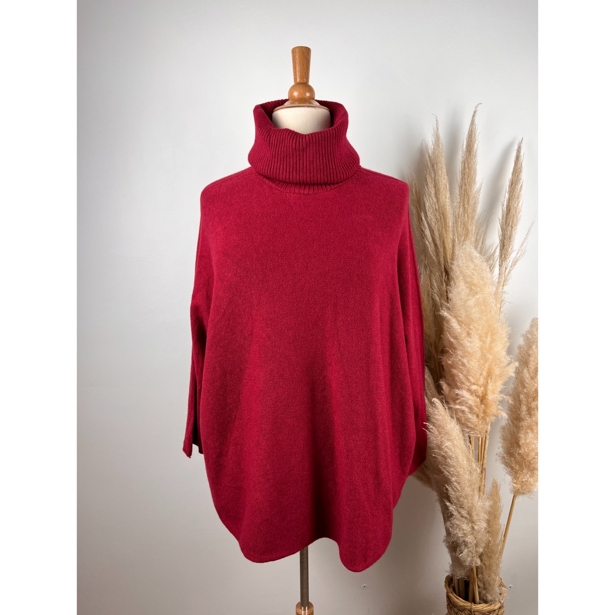 Pull Col Roulé Uni Grande Taille Femme