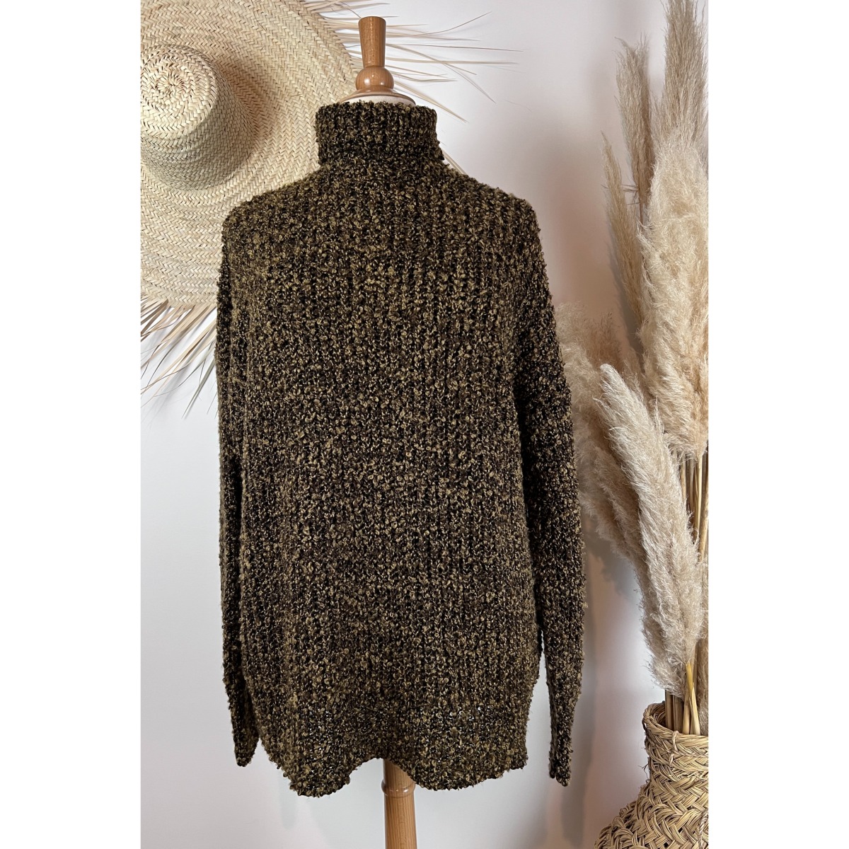 Pull Col Roulé En Maille Chenille Grande Taille |PASSION BOHEME