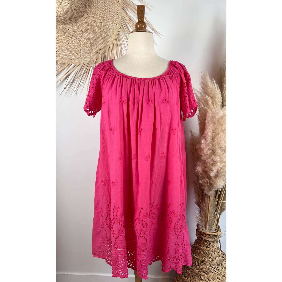 Robe bohème Broderie Anglaise Grande Taille