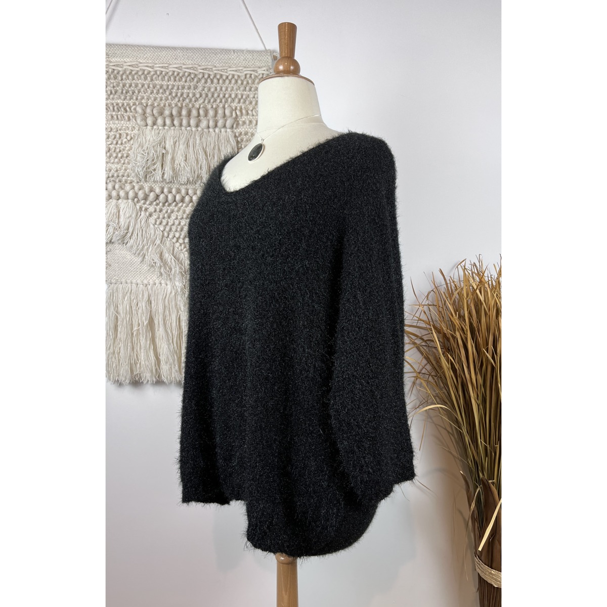 Pull En Maille Mousseuse Grande Taille Piment Rouge|PASSION BOHEME