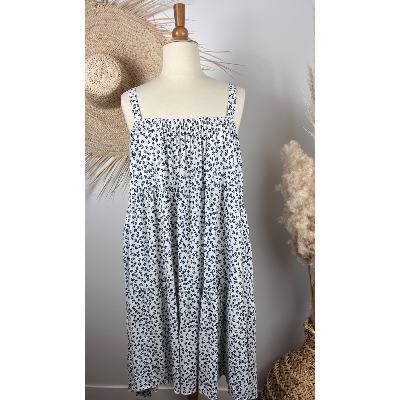 Robe Bretelles Liberty Trèfles Bohème Grande Taille